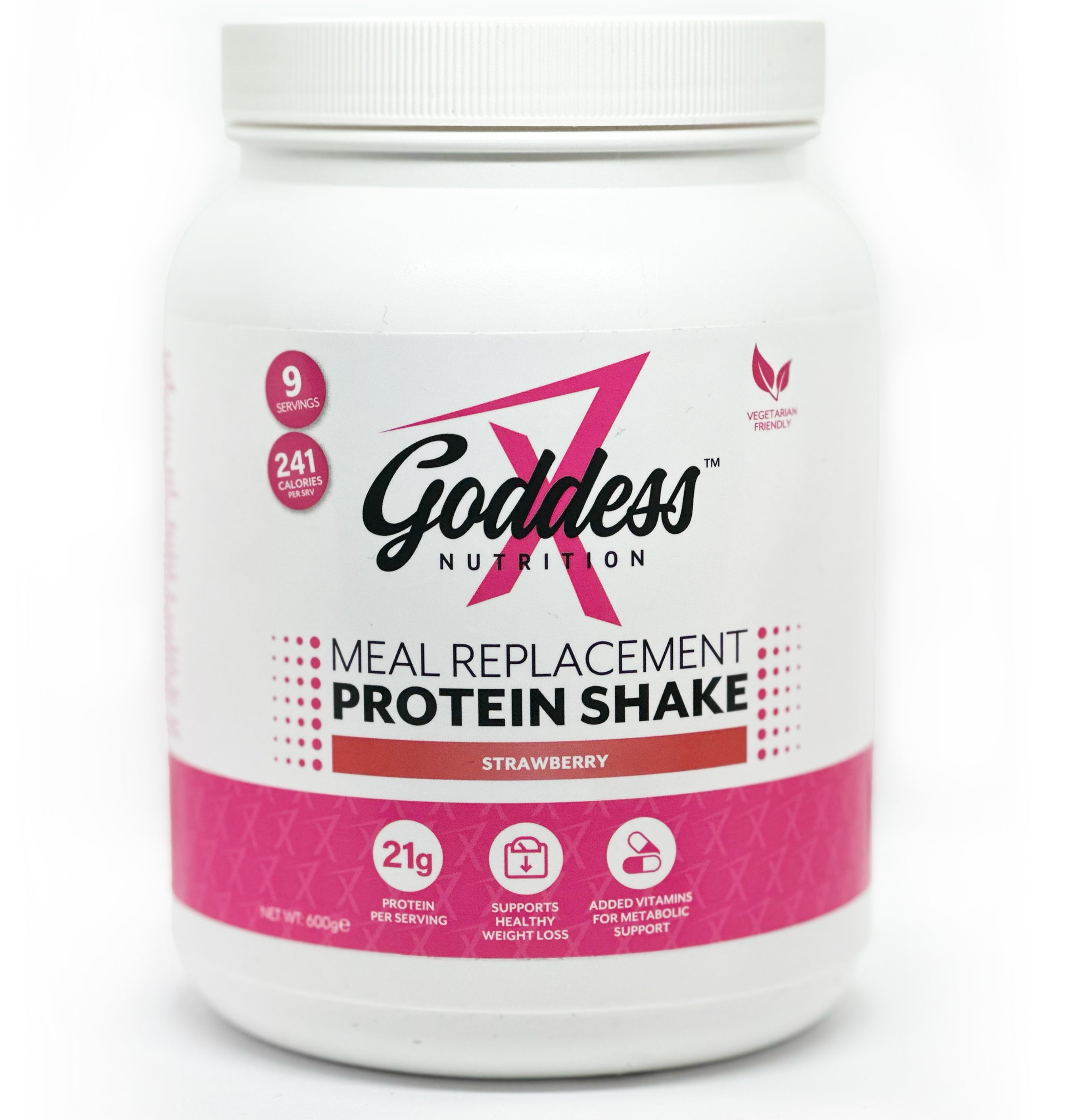Meal Replacement Protein Shake - Strawberry Flavour – Goddess Nutrition